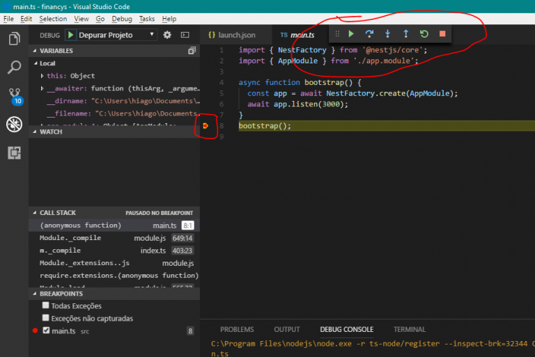 Depurar sua aplicação NestJS com o VSCode - Hiago Silva Souza
